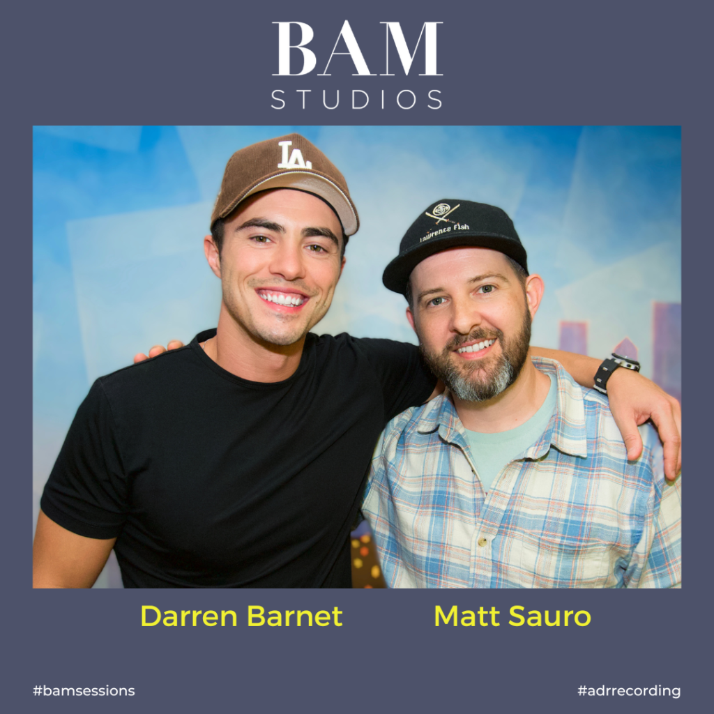 Darren Barnet record at BAM for new series! - BAM Studios